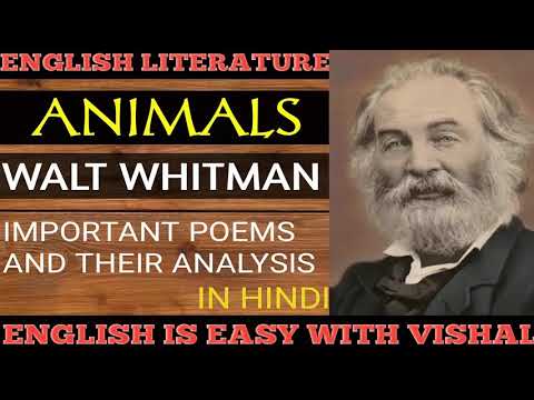 #104 Animals by Walt Whitman Hindi Analysis English Literature DSSSB KVS NVS UP TGT PGT NTA NET