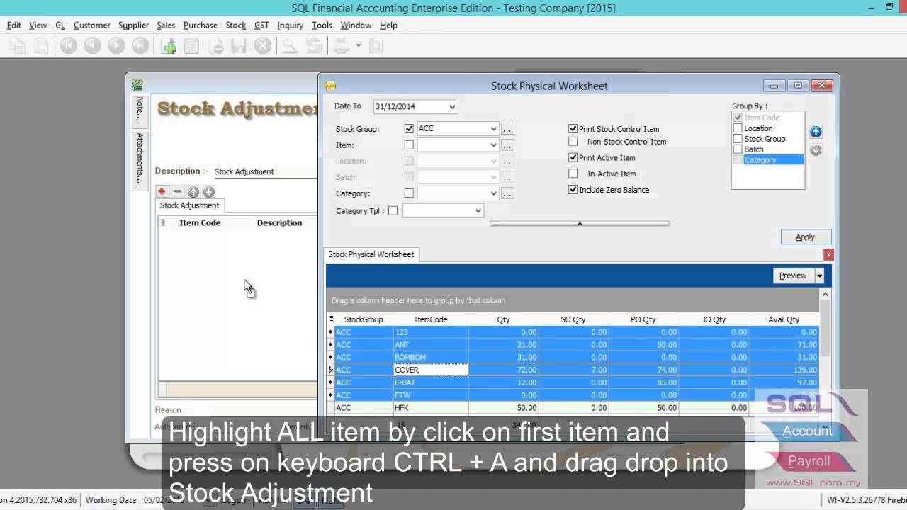 Stock Stock Adjustment StockPhysicalWorksheet – PC KLINIK NIAGA