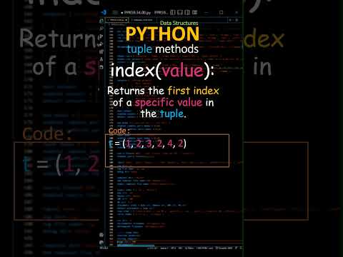 how to get index of a value in a tuple | index() method | #Python | @pythink1 |#python for beginners