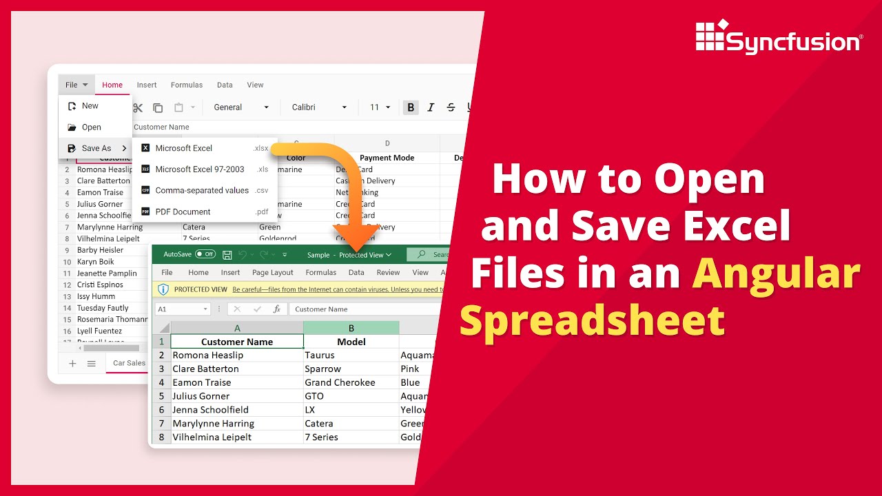 How to Open and Save Excel files in an Angular Spreadsheet