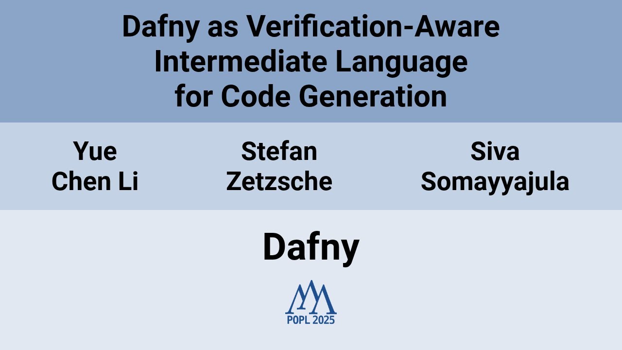 [Dafny'25] Dafny as Verification-Aware Intermediate Language for Code Generation