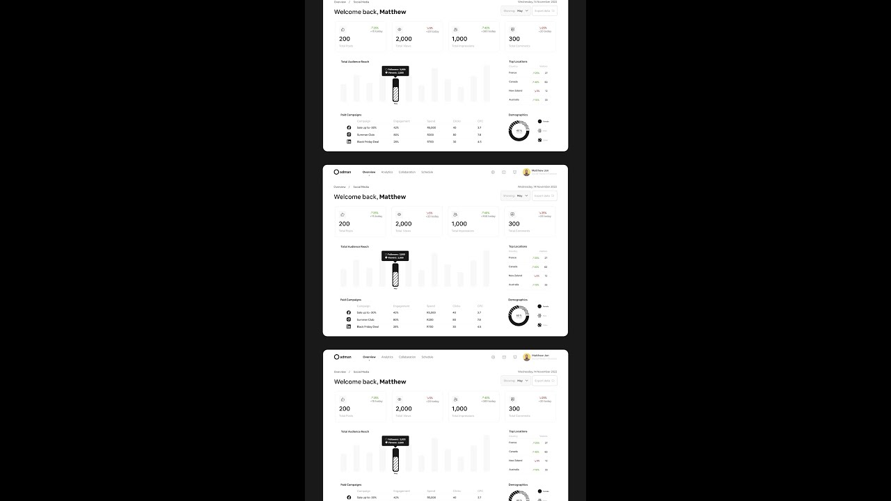 Social Media Analytics Dashboard in action!
