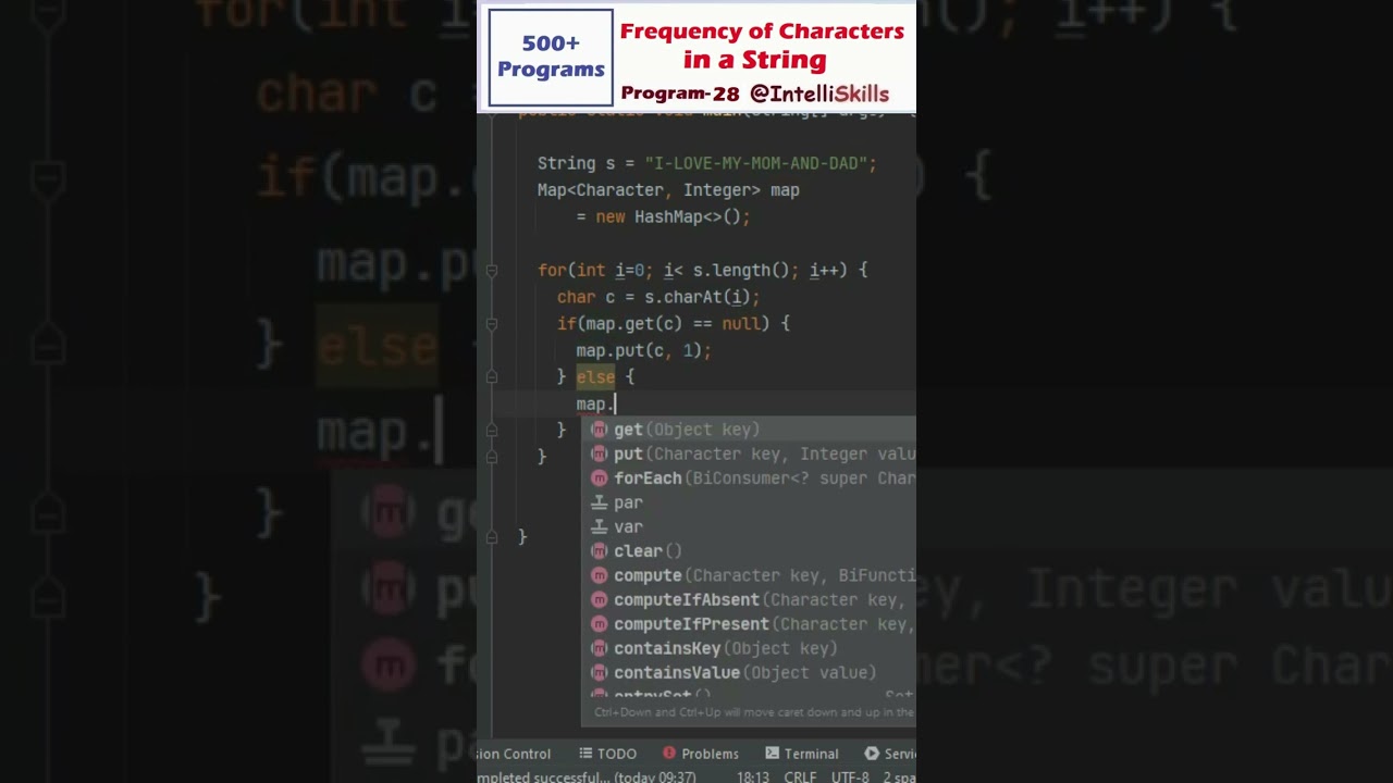 [Beginners] In Java Count Frequency of Characters in a String? #Shorts #java #coding #trending