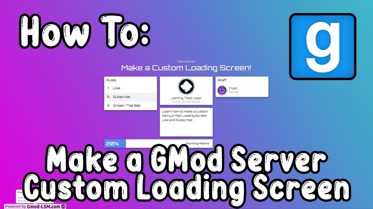 How To: Create a Garry's Mod Server Custom Loading Screen