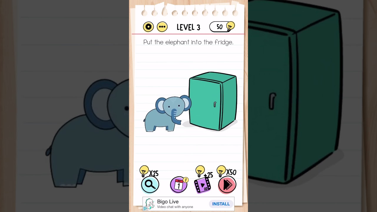 Brain test.lvl 3.Put the elephant into the fridge.✅#games#braintest#iq