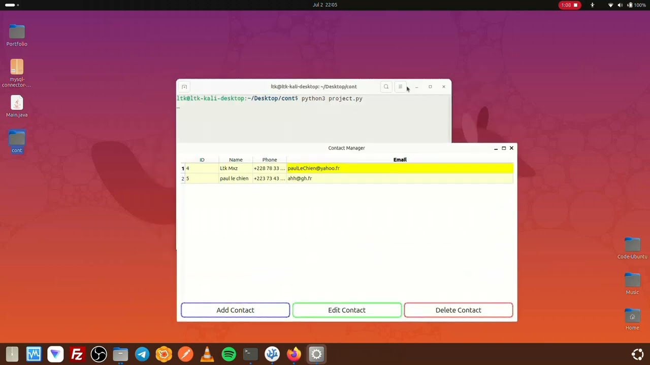 CS50 Python - Final Project ::: Contact Manager