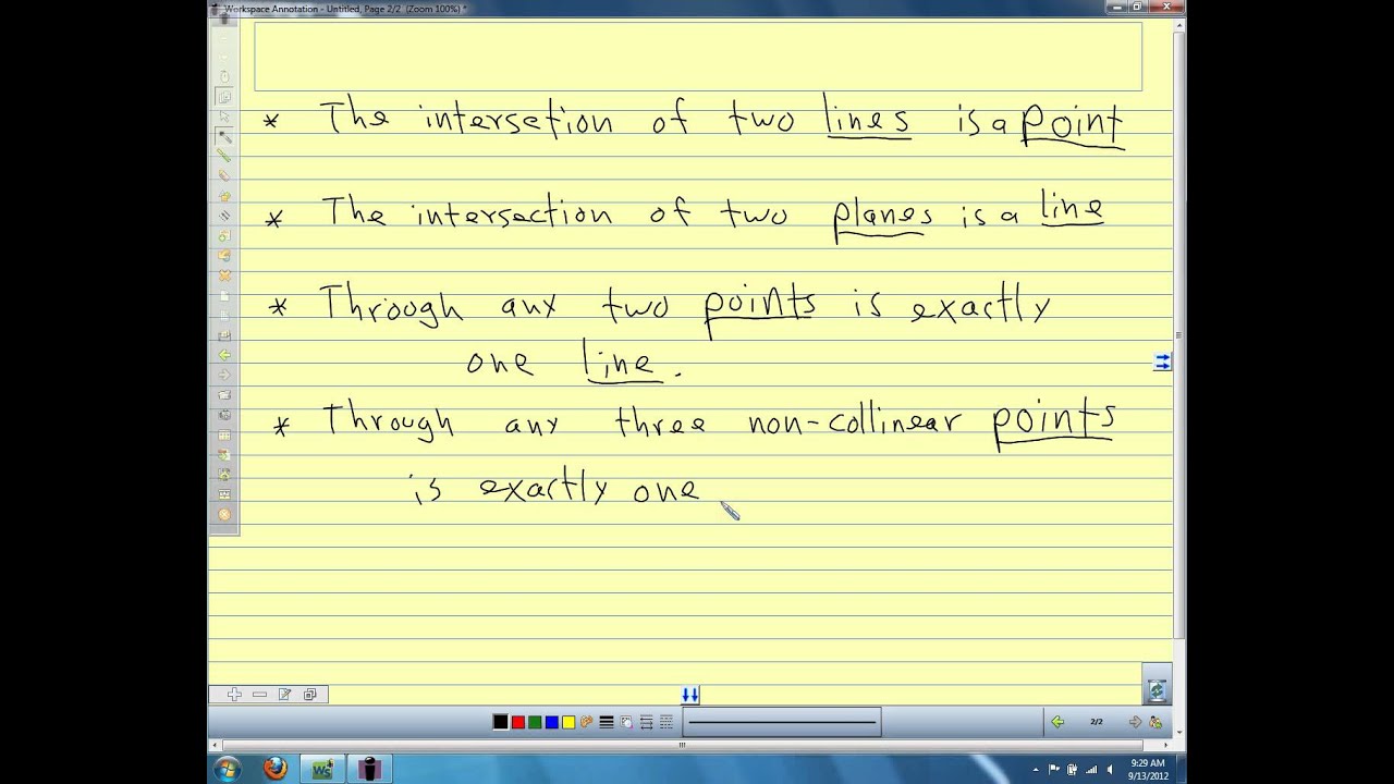 Geometry 1.1 Basic Geometry Postulates