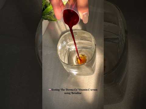 Testing Vitamin C serum using betadine!👀 #vitaminc #testing #experiment #ytshorts #viral #trending
