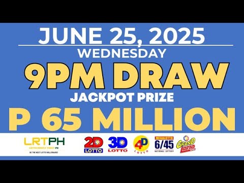 [LIVE] PCSO Lotto Result Today 9PM Draw June 25, 2025 - Ez2 Result and Swertres Result