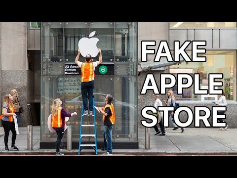 Waiting in Line for the New iPhone at a FAKE Apple Store