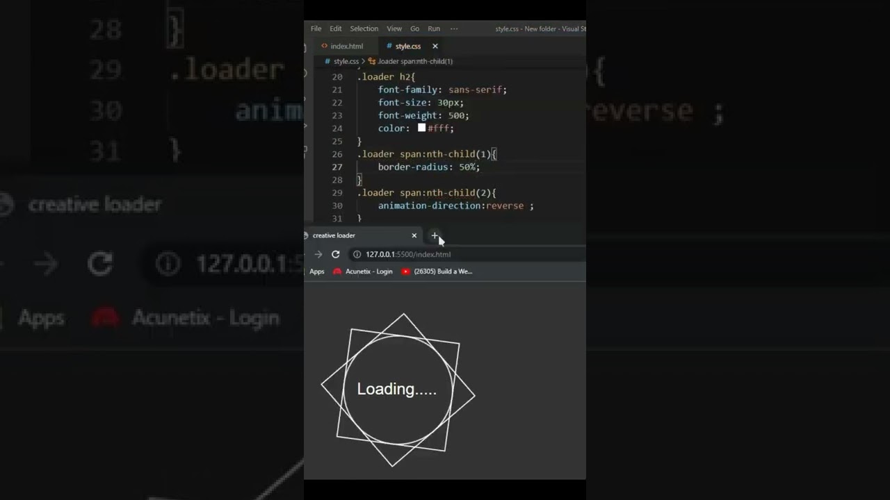 Quick CSS Loading Animation - Html CSS Animation Effects (Short Tutorial) #html #css #shorts