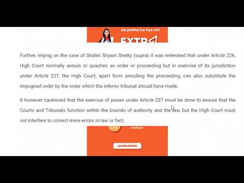 Difference Between Article 226 & Article 227 Of Constitution
