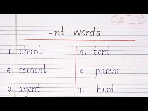 -nt words || Words ending with -nt
