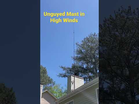 Unguyed fiberglass push up mast in high winds. After a year of this mast being up I can show you how