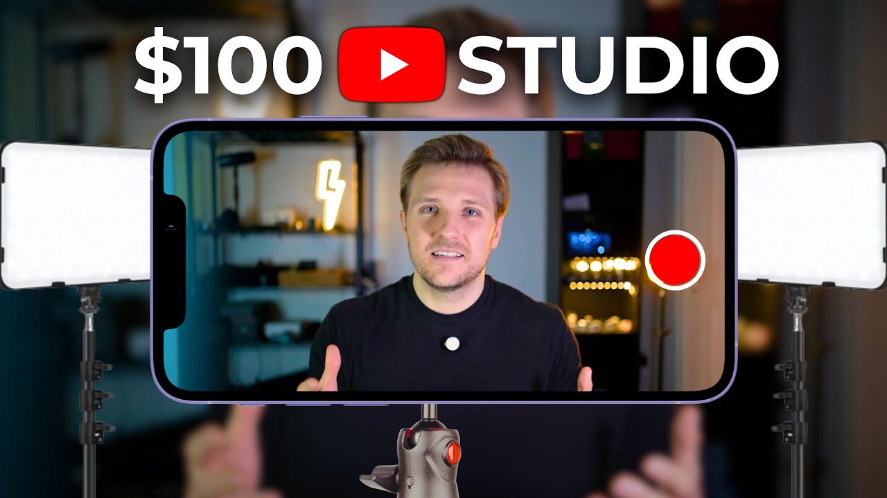 $100 Cinematic YouTube Studio Setup (Full Tutorial Using a Phone)