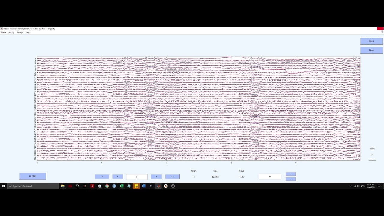 Pre-Processing EEG data using EEGLAB GUI