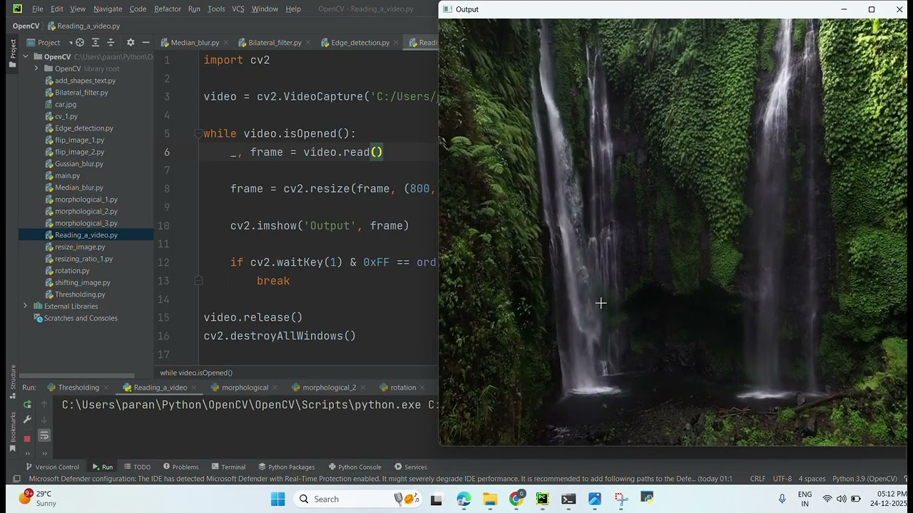 Processing or analyzing video files in Python