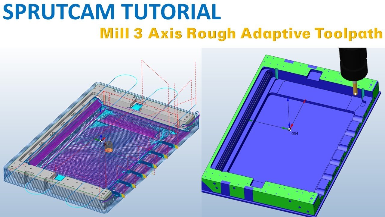 SprutCAM Tutorial #184 | Mill 3 Axis Rough Adaptive Toolpath