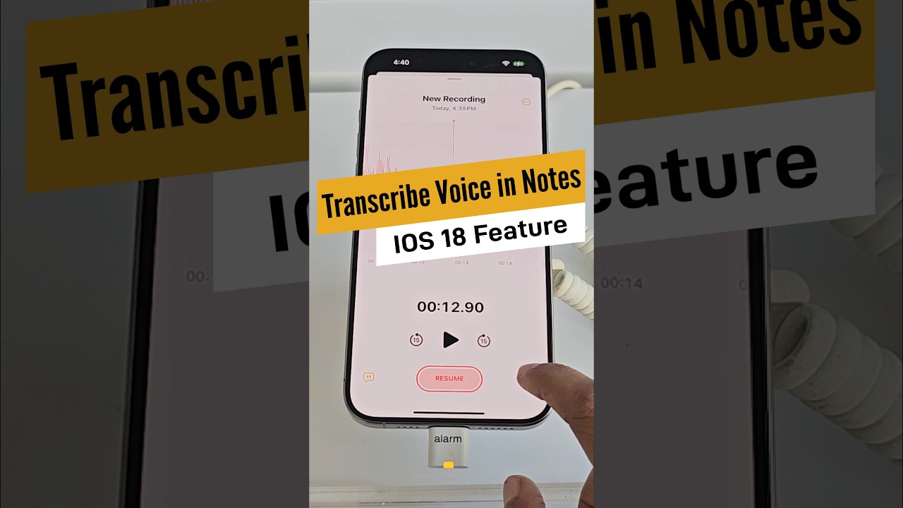 Iphones can now transcribe voice from Notes | IOS 18 Feature