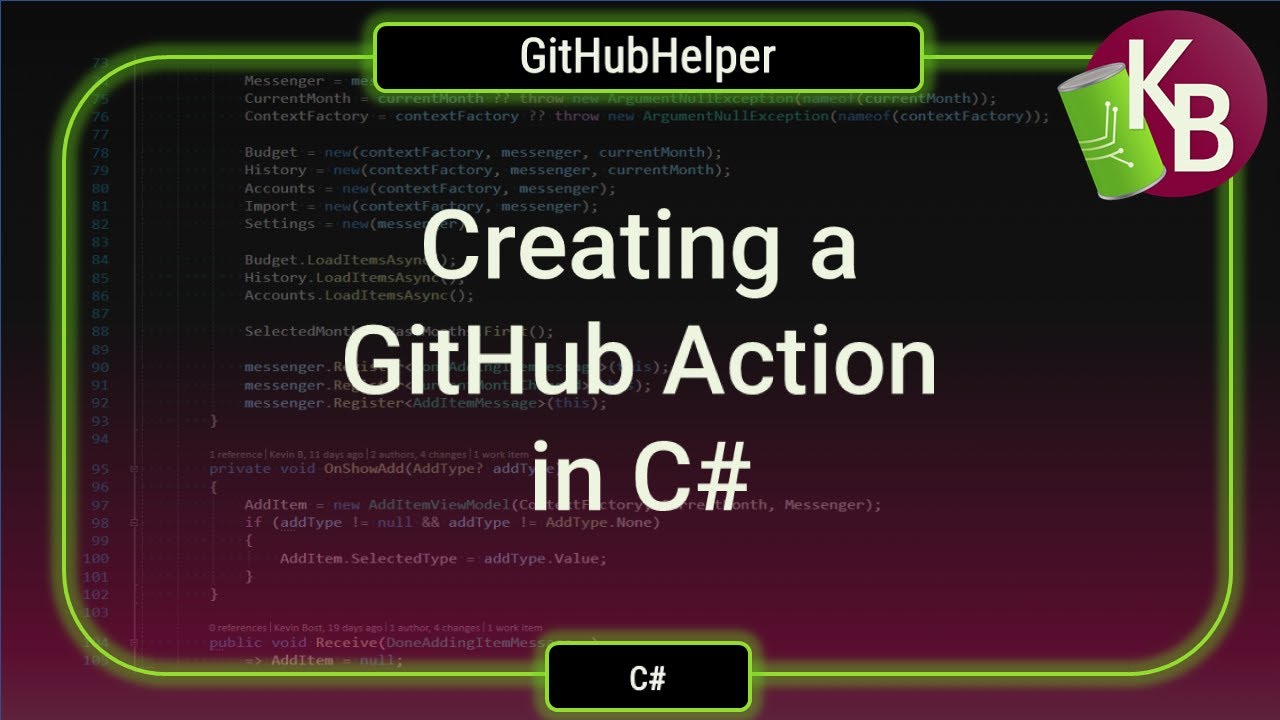 Creating a GitHub Action with C#
