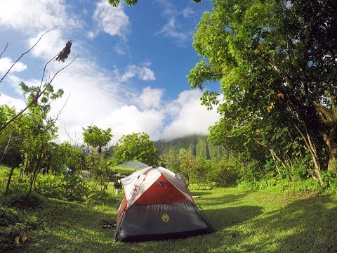 Camping at Hoomaluhia Botanical Garden
