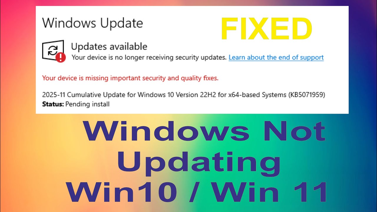 Windows Update Error “Your Device is missing Important Security Update” | SOLVED FIXED