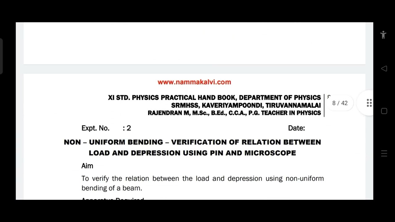 11th Standard Physics Practical Manual practical Hand book pdf link English Medium