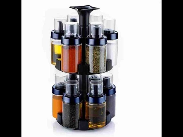 plastic container - Multipurpose Revolving Spice Rack-6, Oil Dispenser ...