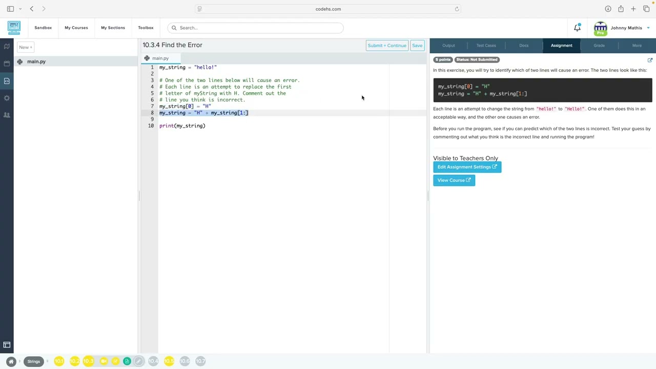 Codehs Python 10.3 Video Tutorial: Immutability