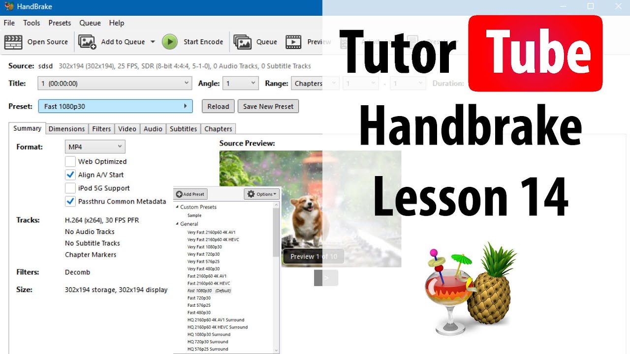 Handbrake - Lesson 14 - Frame Rate FPS Settings