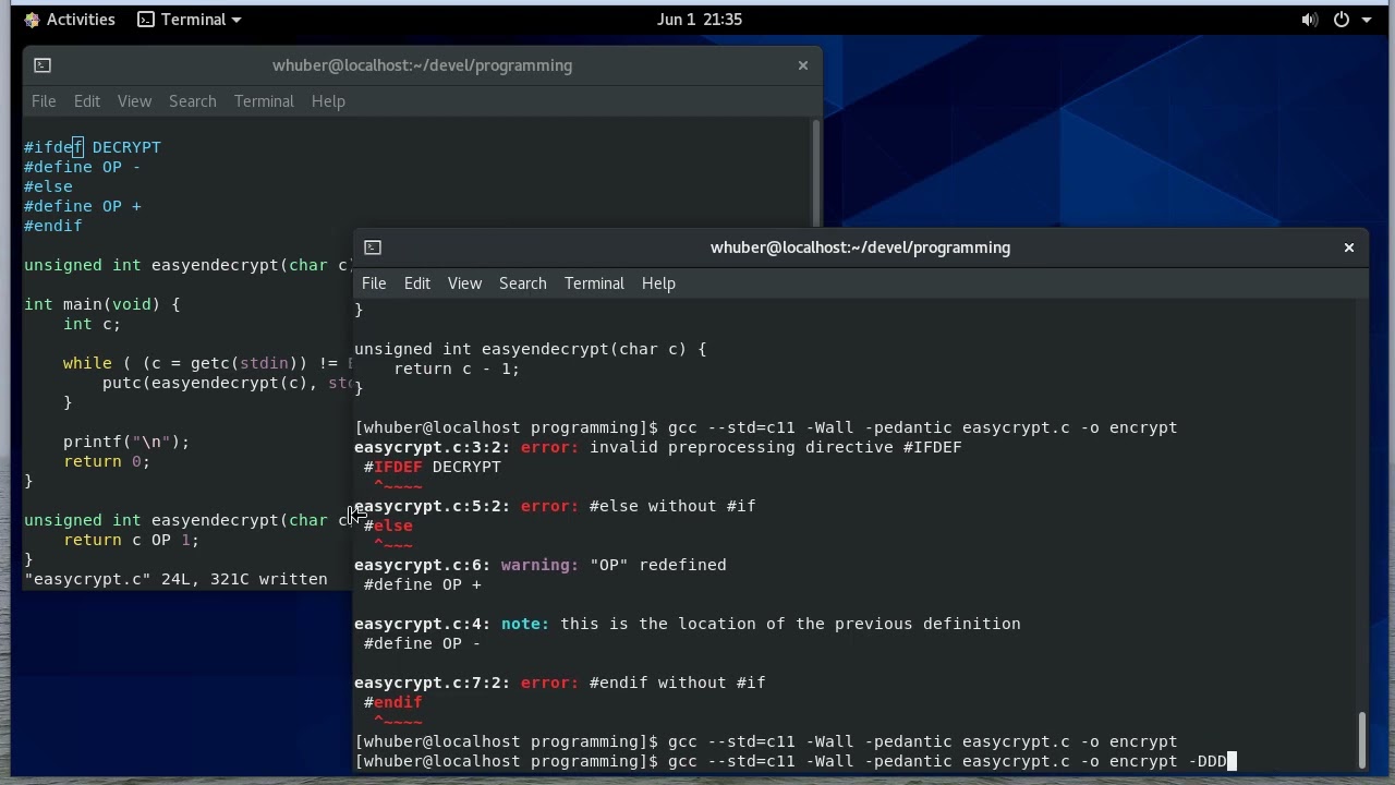 A C Program for Simple Encryption/Decryption on the Command Line
