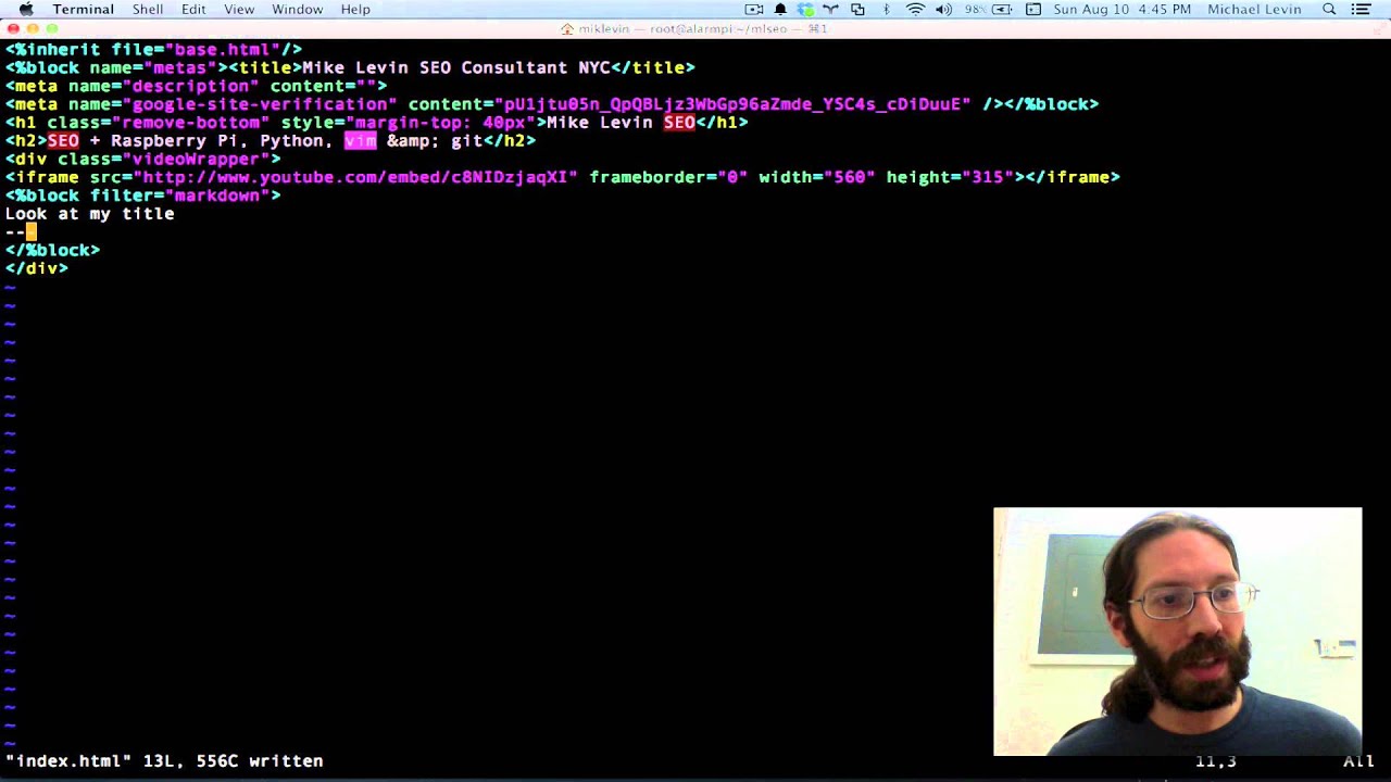 With vim and markdown, who needs blog software?