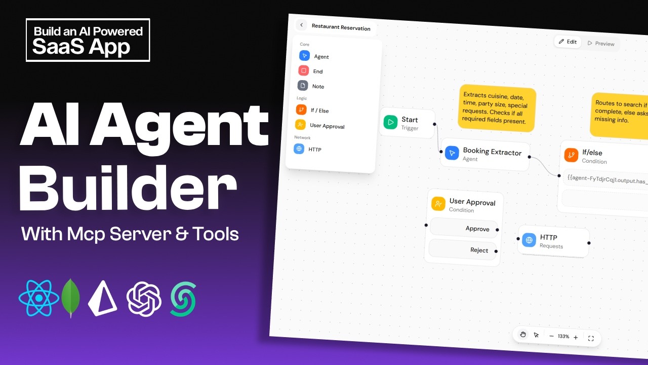 Build an AI Agent Workflow Builder using NextJs, Mongodb, React, Prisma, Upstash