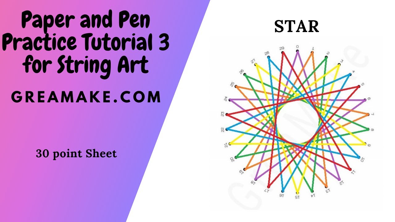 String Art Practice Paper Pen STAR Patterns Math STEM Activity Tutorial 3