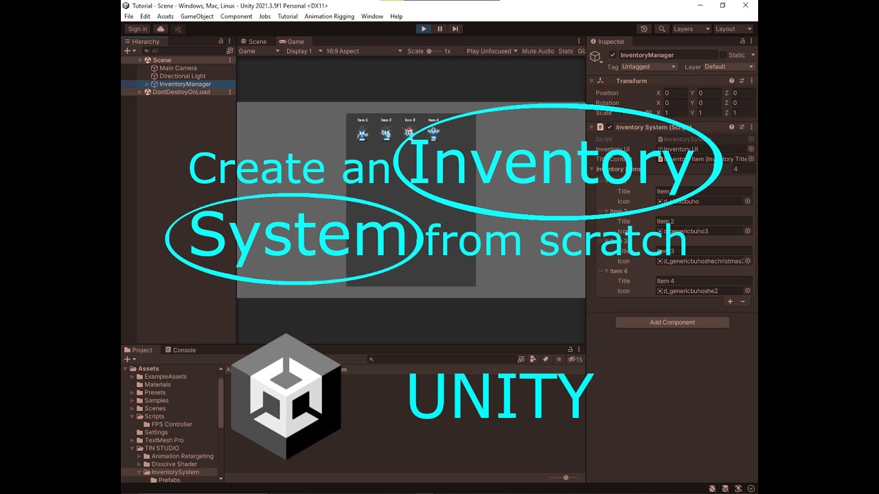 Unity  Dynamic Inventory System
