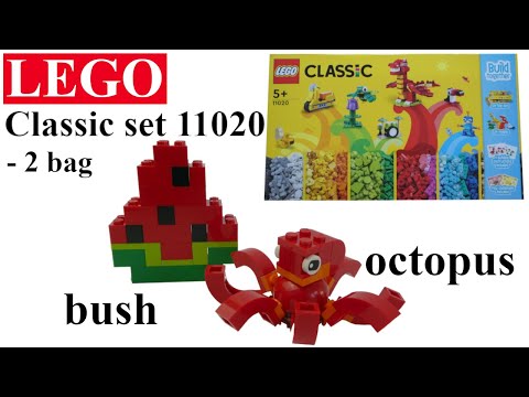 LEGO Classic set 11020 - 2 bag - octopus and bush - How to build with lego blocks (TUTORIAL)