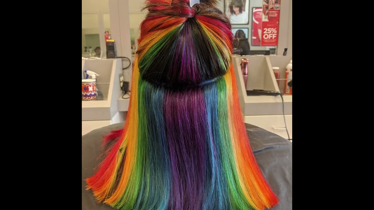 Peekaboo Rainbow Hair Color | Alline Salon Group