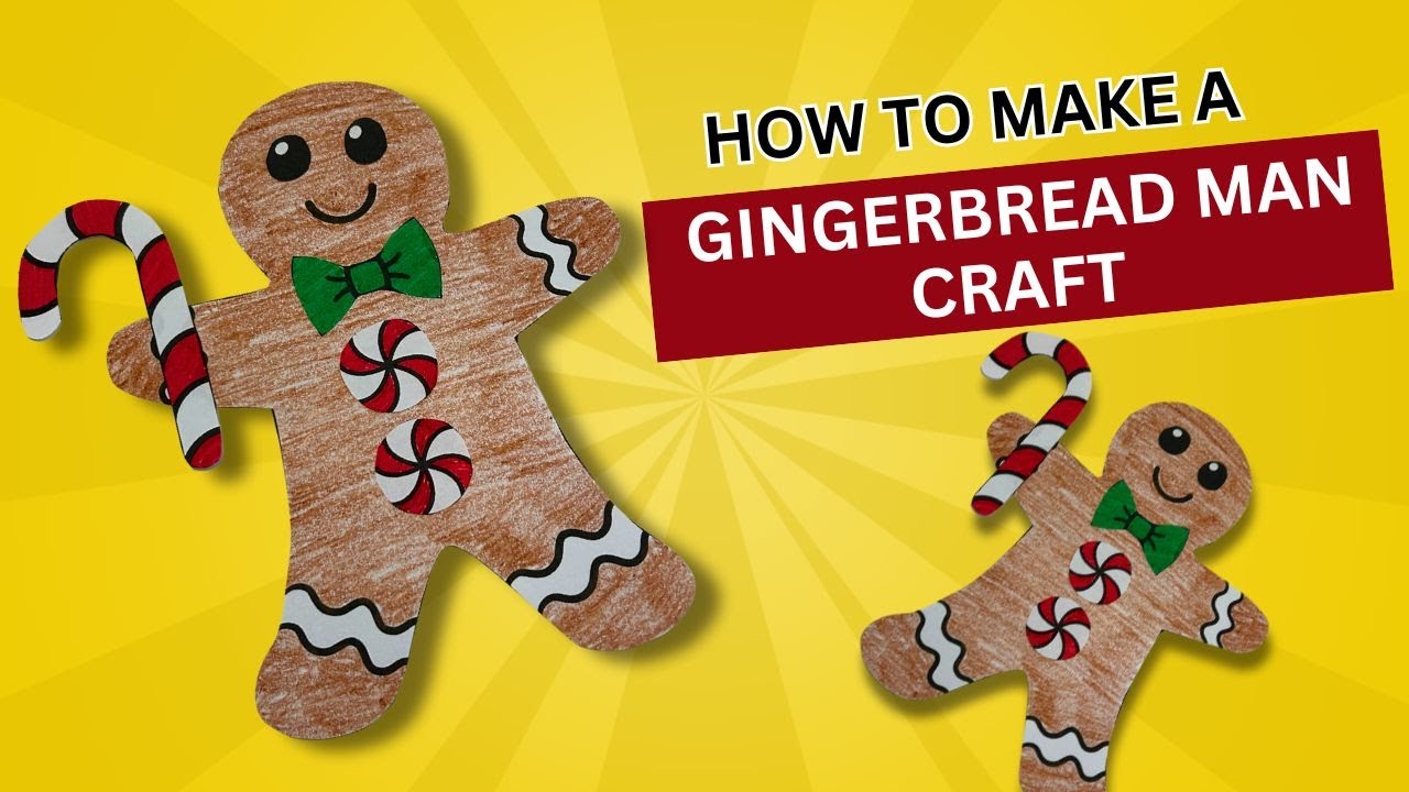 Gingerbread Man Craft, Free Printable Winter Craft