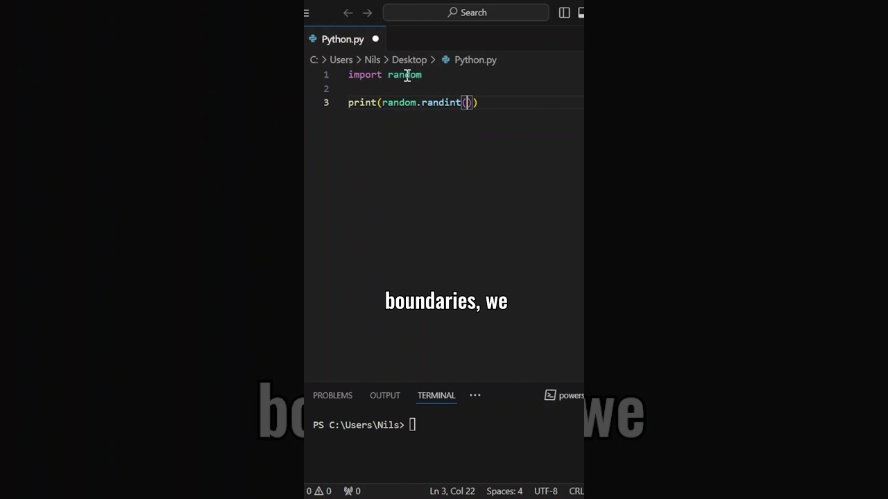 You should know how to create random numbers in Python. #learningcoding #learningpython #codeing