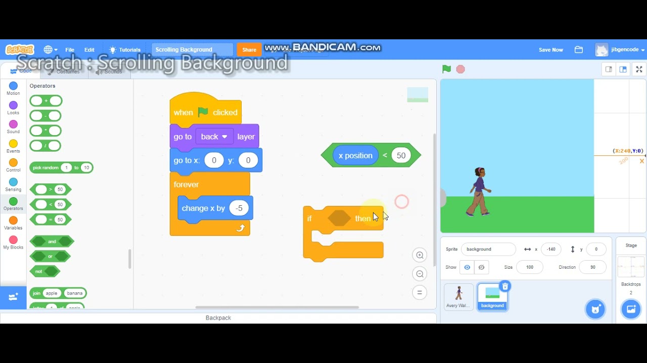 Scrolling background vdo 4 loop background