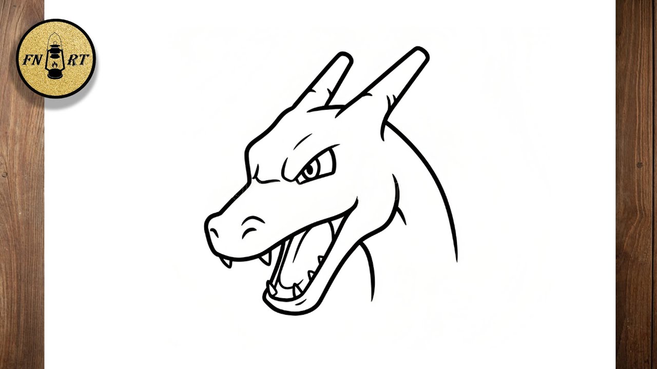 How to draw charizard head step by step