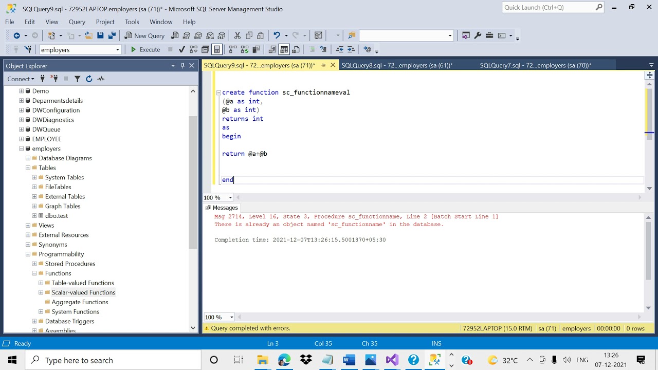 DATABASE SCALAR VALUED FUNCTIONS,TABLE VALUED FUNCTION,AGGRIGATE FUNCTIONS,SYSTEM FUNCTIONS