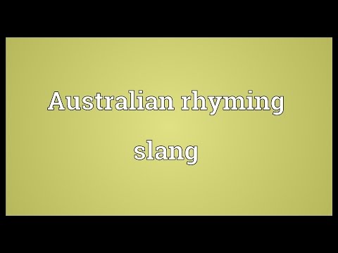 Australian rhyming slang Meaning