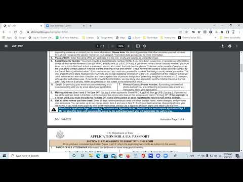Form DS-11 Passport Application Under 16