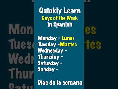 Easily Learn The Days of the Week in Spanish