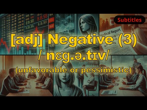 [adj] Negative meaning (unfavorable or pessimistic) with 5 examples