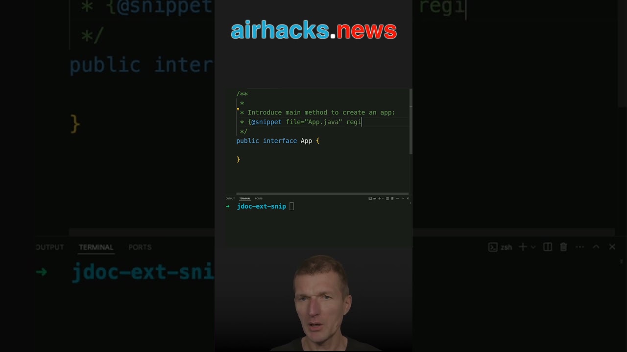External Code Snippets with JavaDoc #java #shorts #coding #airhacks