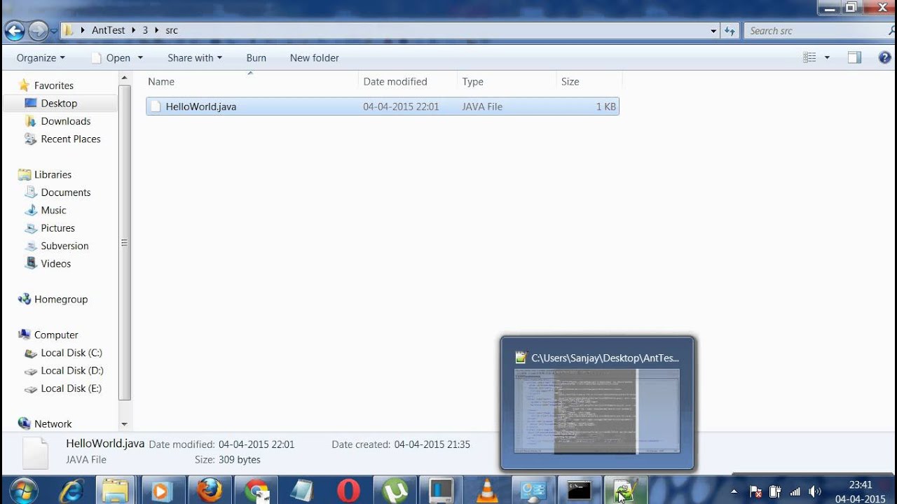 Ant Tutorials 3- Building and Compiling java Code using Ant Build.xml