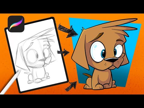 Let's Draw a Puppy...Procreate Cartoon Tutorial: From Sketch to Finished Design!