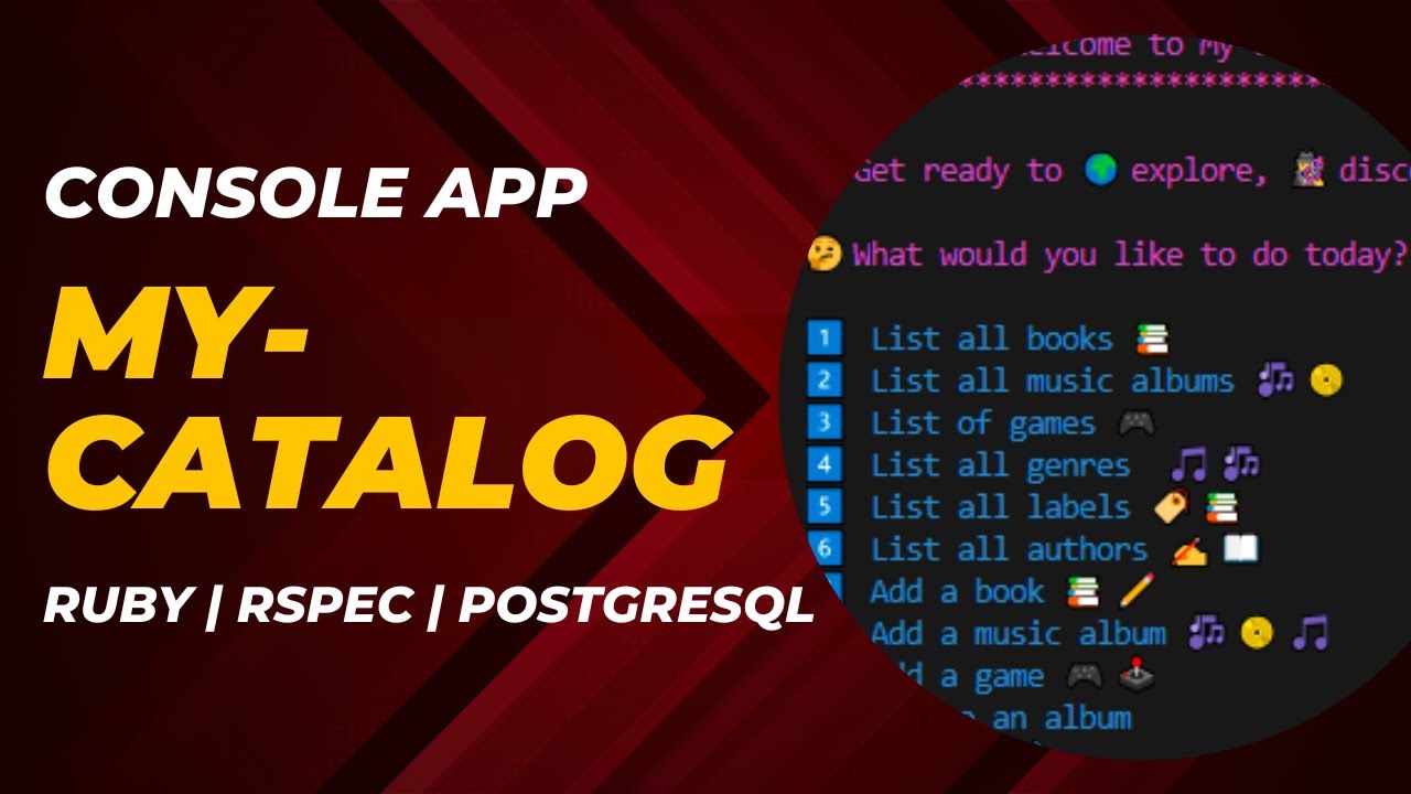 MY-CATALOG | Ruby | RSpec | Capstone Project |